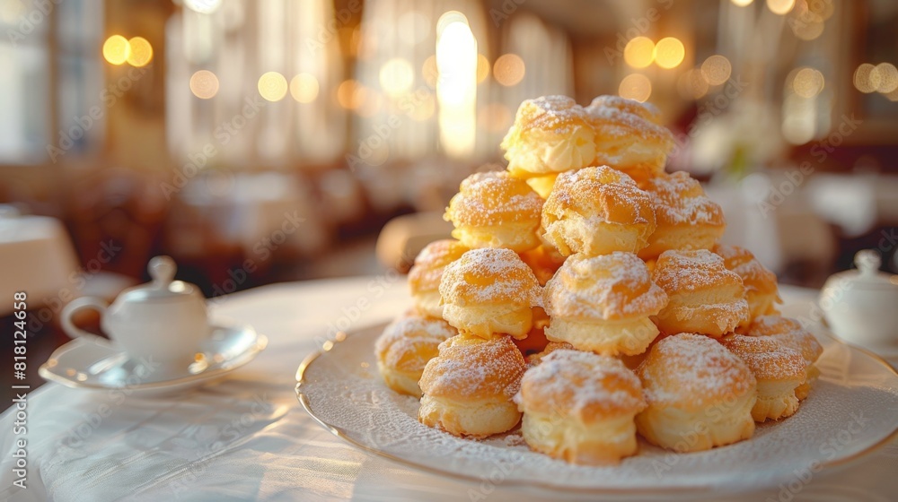 Exquisite French Pastry Nun's Knot with Intricate Plating, Delicate ...