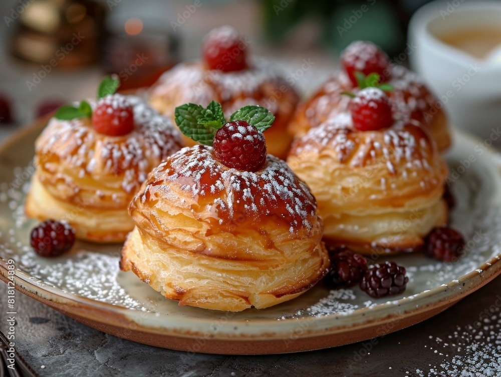 Exquisite French Pastry Nun's Knot with Intricate Plating, Delicate ...