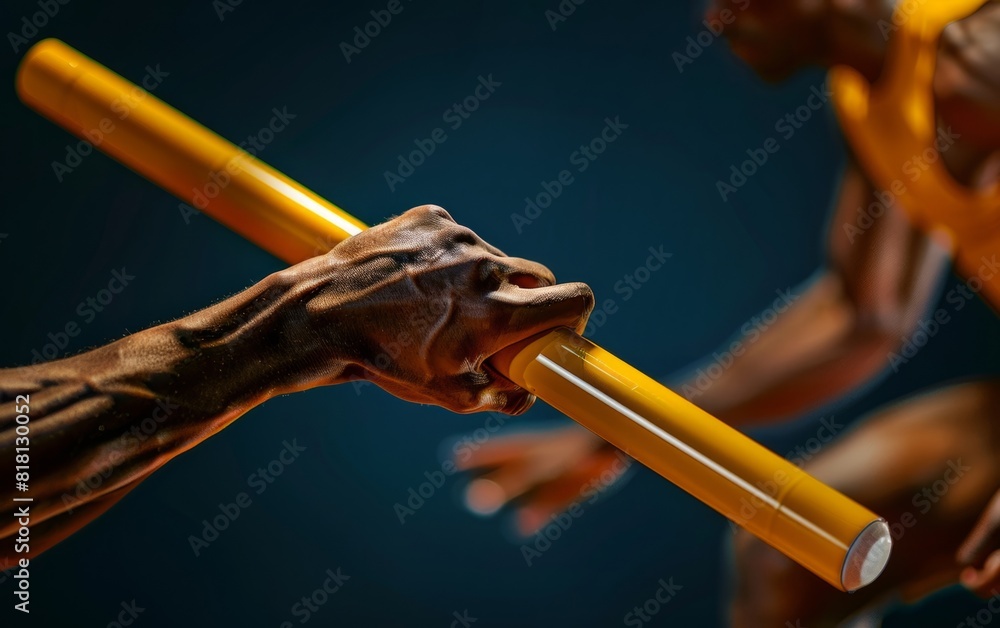 Relay race baton handoff between two runners. Stock Illustration ...