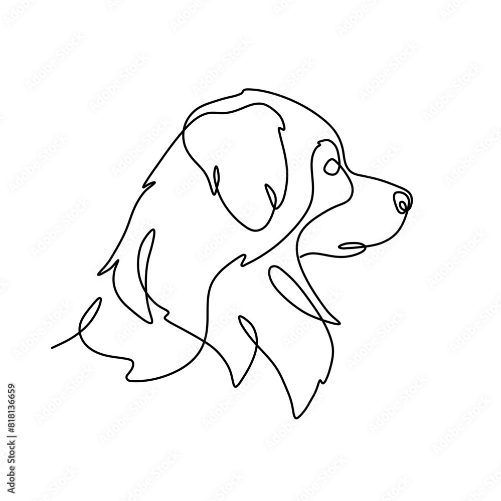 Vector isolated dog side view one single contemporary line art ...