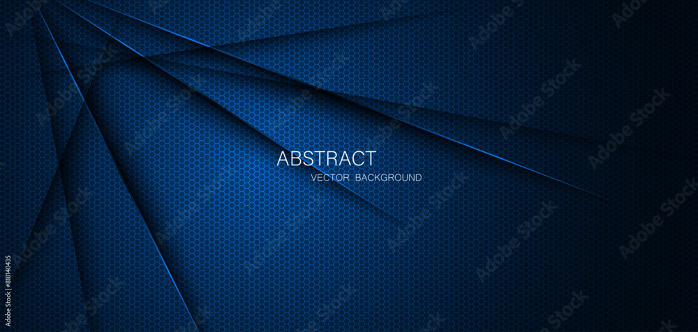 Abstract blue steel mesh background with blue glowing lines with free ...