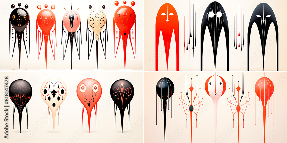 4 photos, Three different types of uterus are shown on a white ...