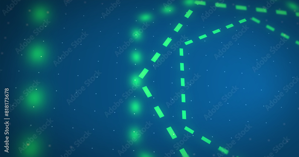 Multiple dotted technology benzene rings hexagons moving cyber computer ...