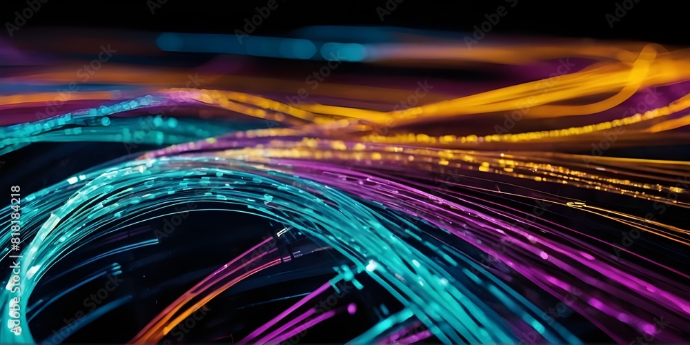 Optical fiber communication concept, high speed telecommunication ...