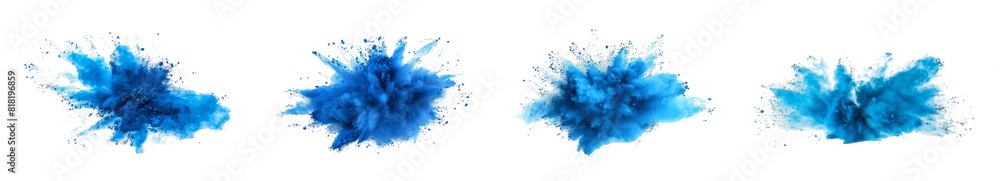 Explosion of blue smoke isolated on transparent background cutout png ...