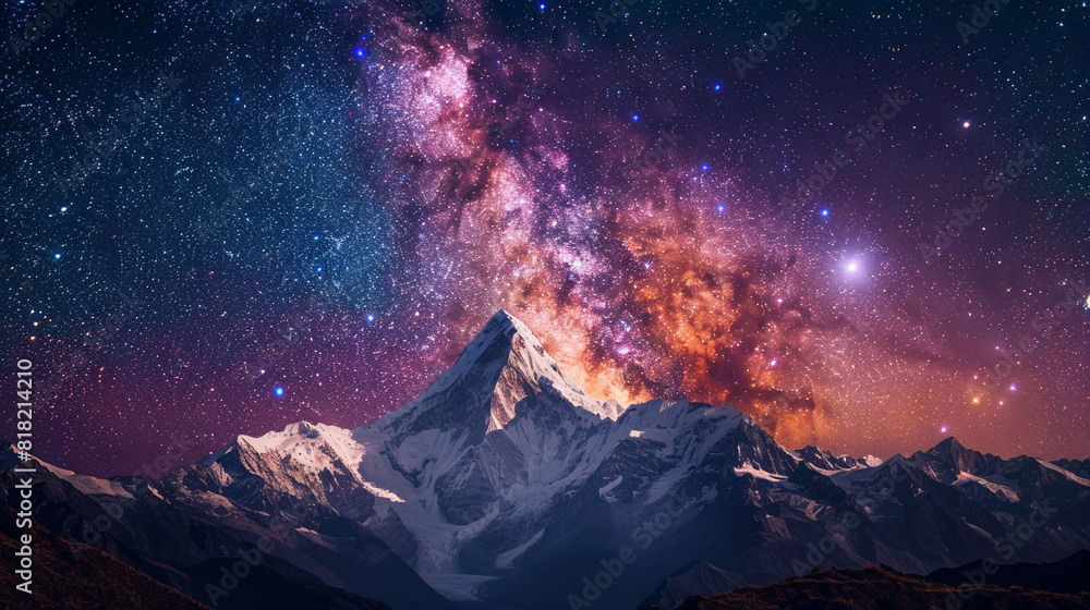 Awe-Inspiring Starry Sky Above a Tranquil Mountain Capturing the Serene ...