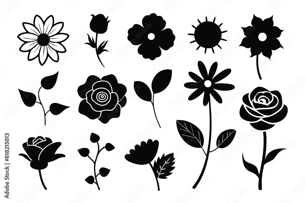 Single flower doodles drawing vector illustration. Spring flower ...
