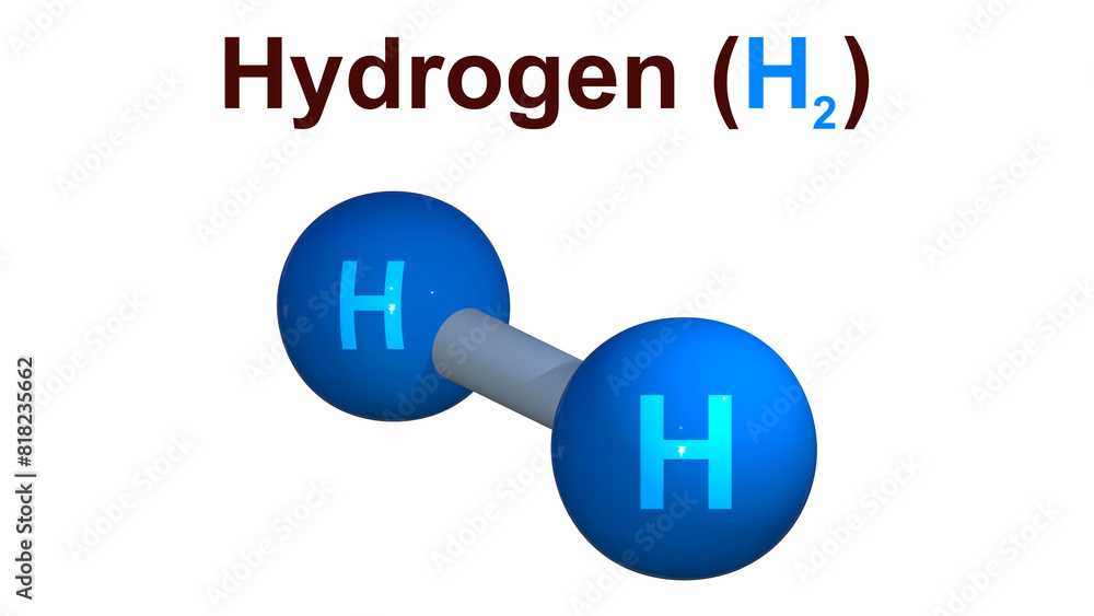 hydrogen atomic model, hydrogen H2 molecules, , clean energy or ...