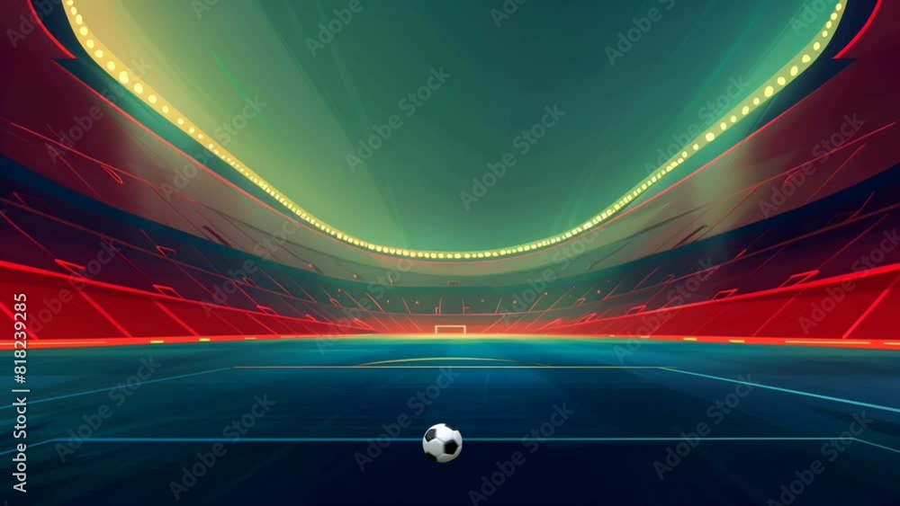 Animated background of a football stadium at night with a spinning ...