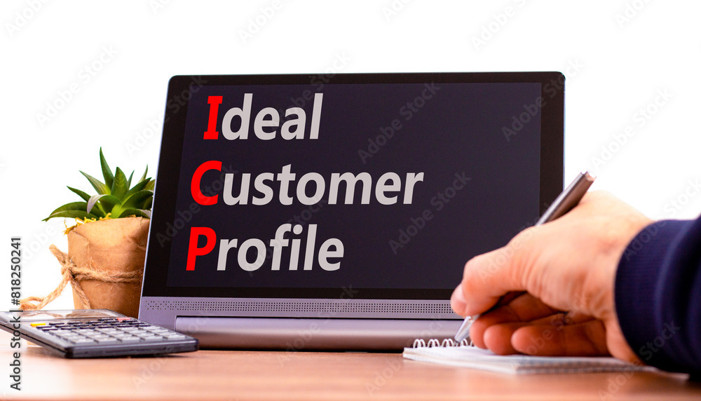 ICP ideal customer profile symbol. Concept words ICP ideal customer ...