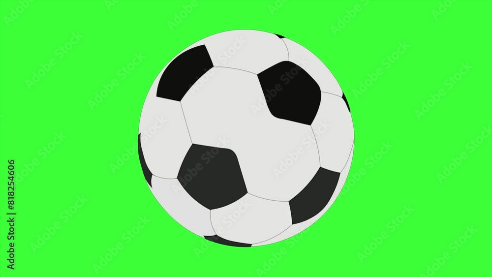 Rolling soccer ball animation on a green and black screen in 4k ...