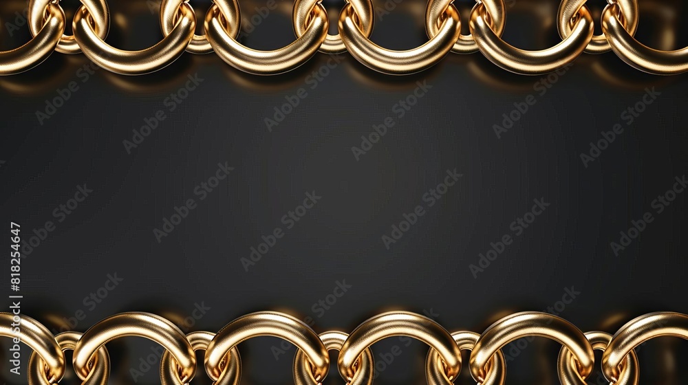seamless luxury gold chain border with different shaped realistic ...