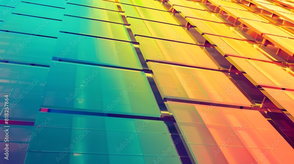 polycrystalline solar cell flat design side view efficiency water color ...