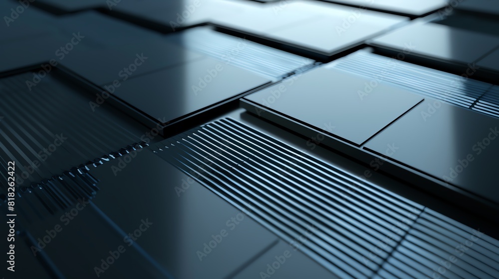 thinfilm solar cell flat design top view innovation 3D render ...