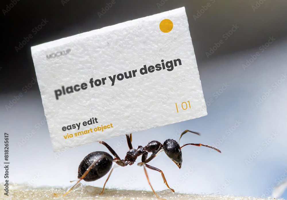 Ant carrying sign Mockup 05 Generative Ai Stock Template | Adobe Stock