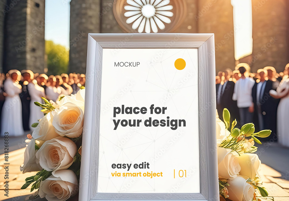 Church Wedding sign mockup 05 Generative Ai Stock Template | Adobe Stock