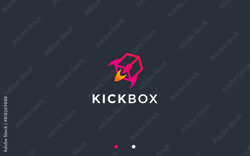 hexagon rocket logo design vector silhouette illustration Stock Vector ...