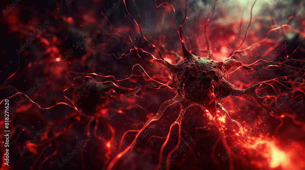 brain concept , neuron structure Neurons cells close up nerve cells ...