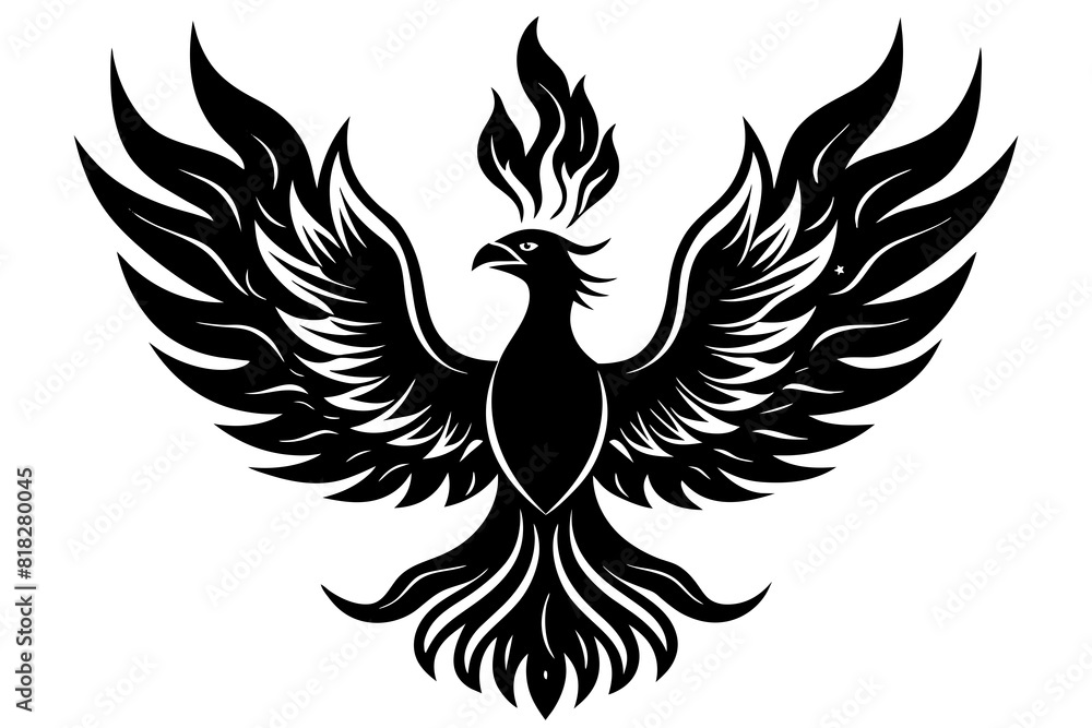 fire fenix vector silhouette illustration Stock Vector | Adobe Stock