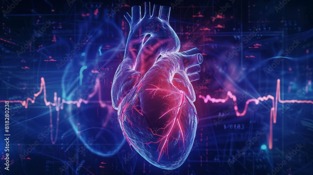 human heart anatomy with electrical impulses cardiac conduction system ...