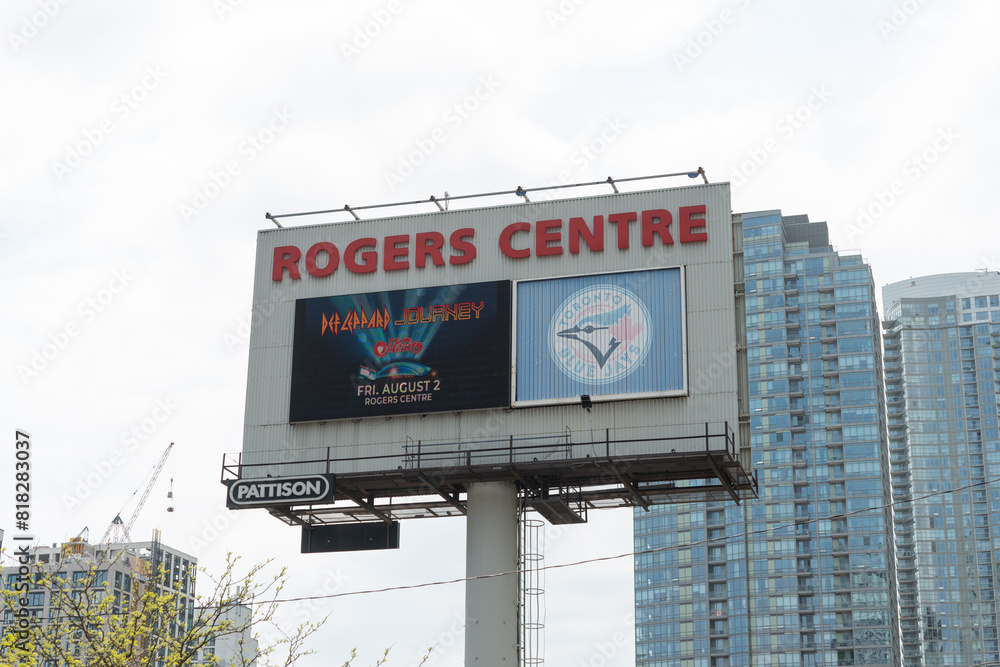 pole mounted billboard for Rogers Centre in downtown Toronto, Canada ... pole mounted billboard for Rogers Centre in downtown Toronto, Canada ...