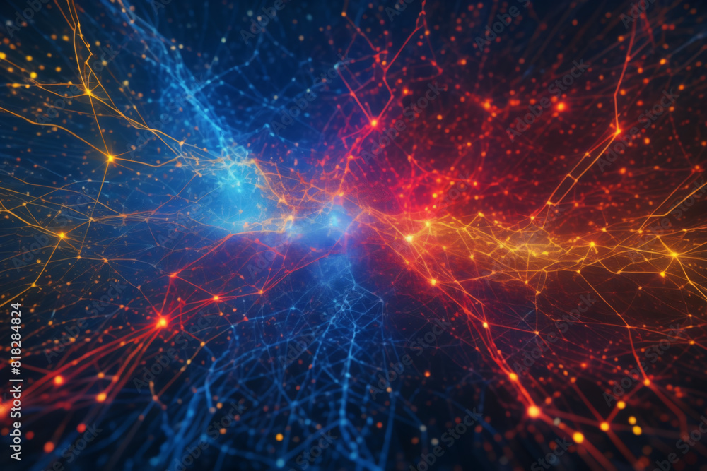 An abstract tech backdrop featuring a cyber network grid and ...