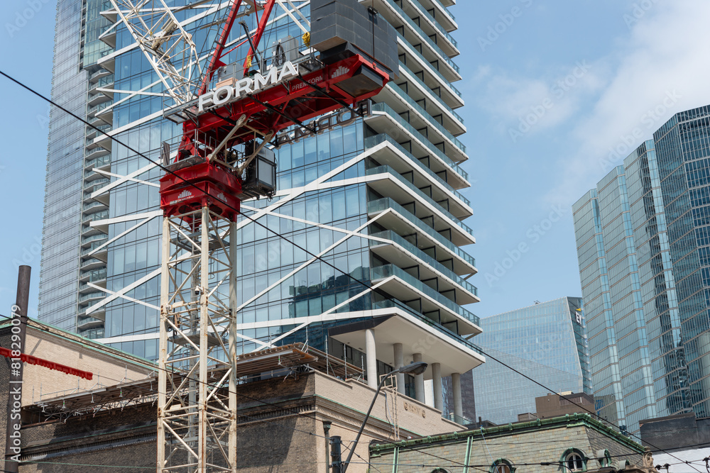 construction crane at Forma, a major development project designed by ...