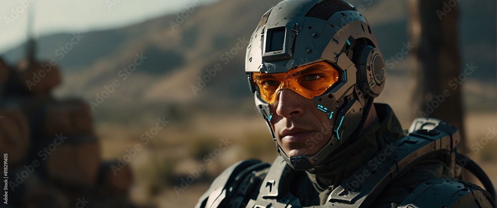 cyborg soldier fighting in a warzone movie story seen trail cam footage ...