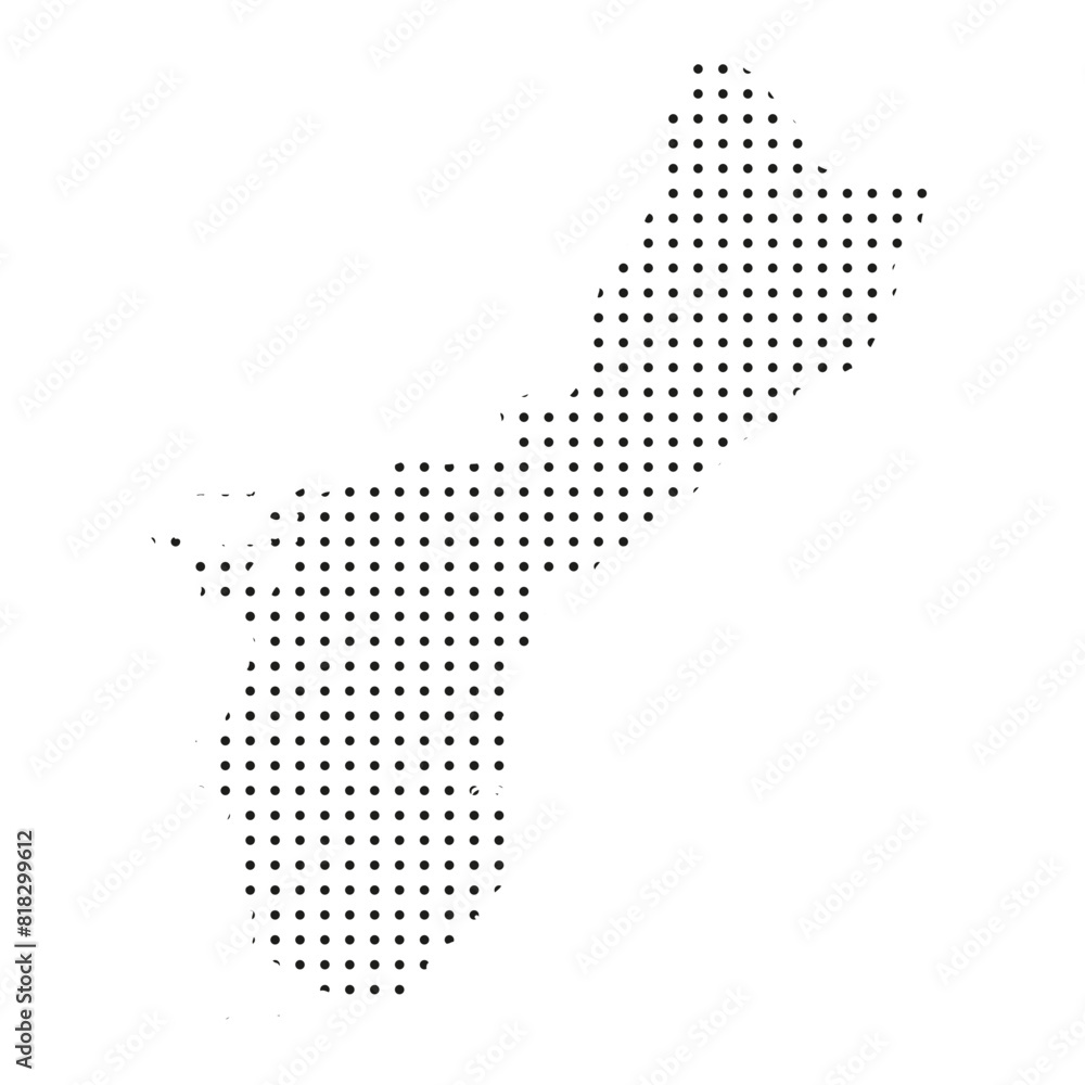Map of the state of Guam is shown in dots Stock Vector | Adobe Stock