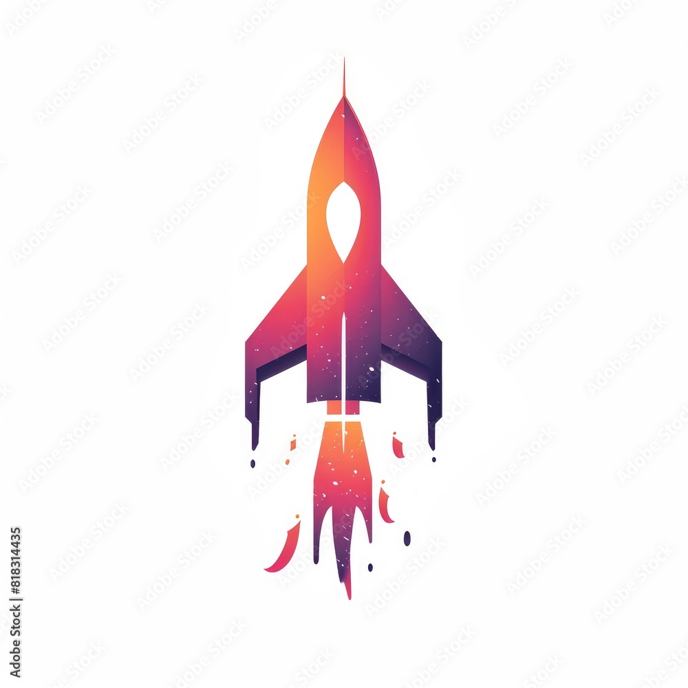 logo design,rocket, white background, minimal, dream launcher in the ...