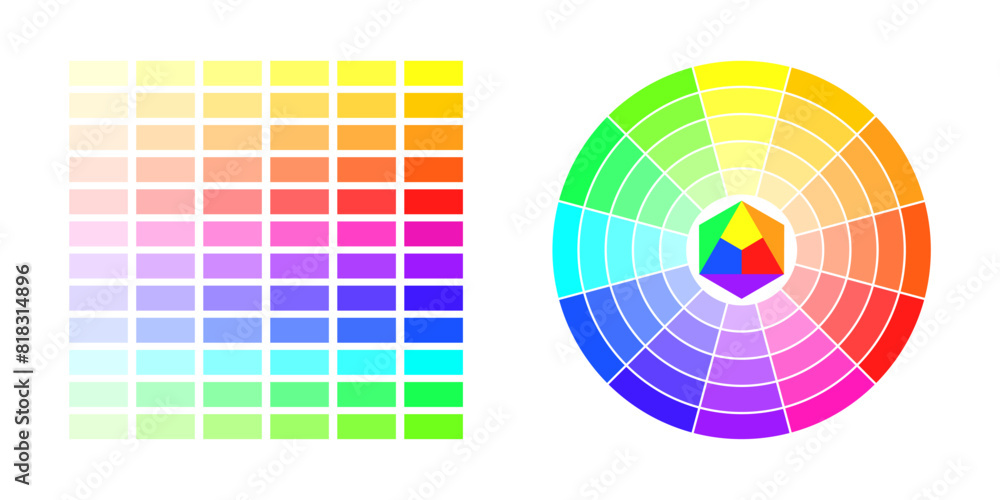 Color wheel, vector illustration. Color wheel isolated circle on white ...