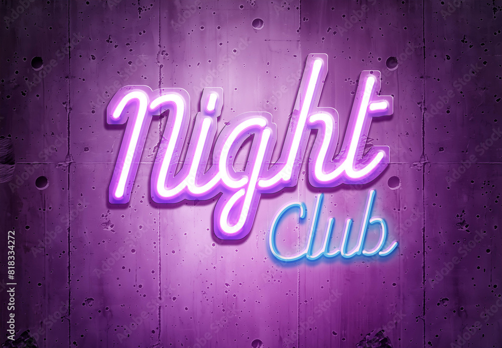 Text Effect Night Club Neon With Generative AI Stock Template | Adobe Stock