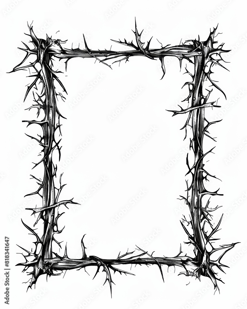 Black retangular illustrative border for an A4 word document made out ...