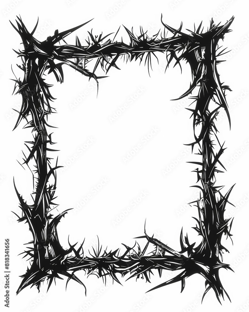 Black retangular illustrative border for an A4 word document made out ...