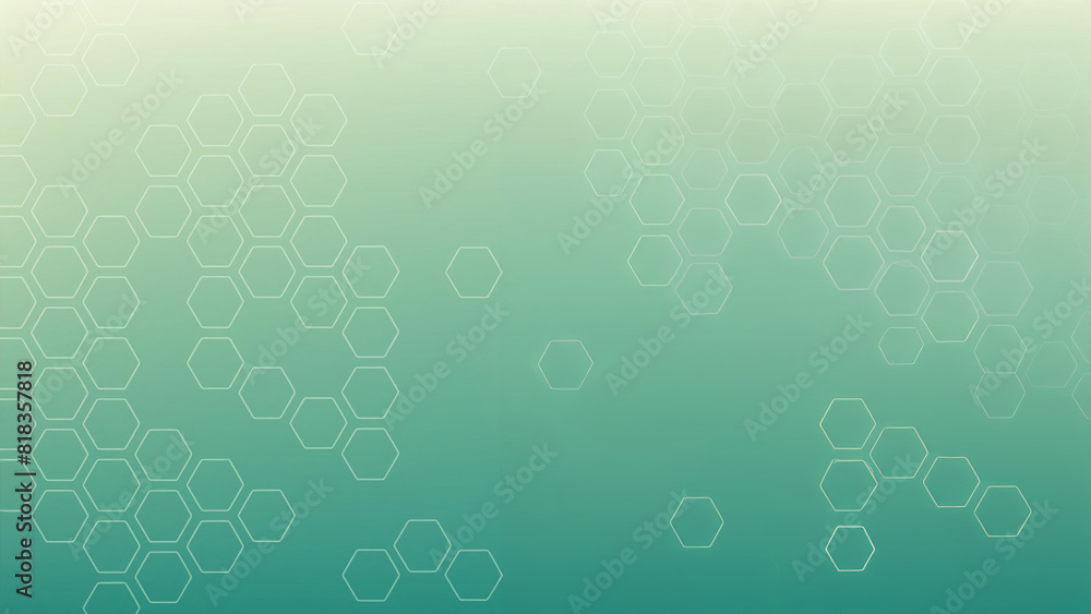 abstract green gradient background with white hexagons pattern that ...