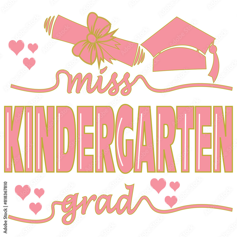 Miss Kindergarten Grad, Girls Kindergarten Graduation Shirt svg, Cricut ...