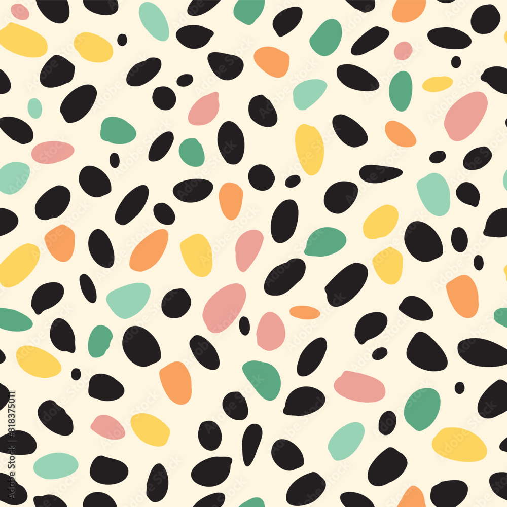 Hand Drawn Dots Decorative seamless pattern. Repeating background ...