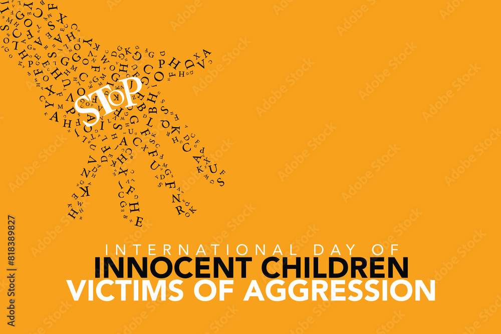 vector illustration. international day of innocent children victims of agression in june. vector ...