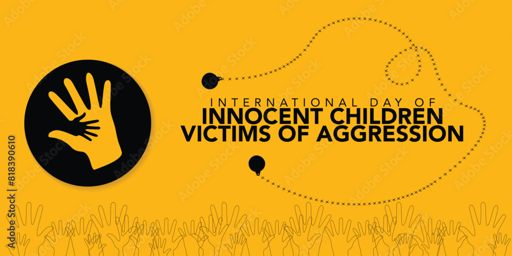 vector illustration. international day of innocent children victims of agression in june. vector ...