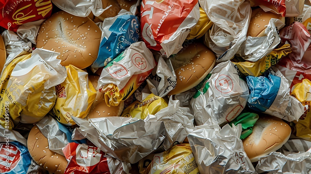 "Overflowing Trash Bin: Harmful Fast Food Waste Pollution Problem in ...