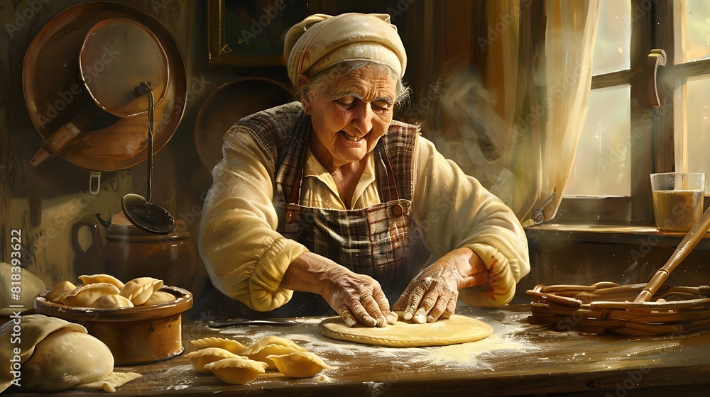 "Charming Elderly Polish Countess in Traditional Attire, Radiating ...