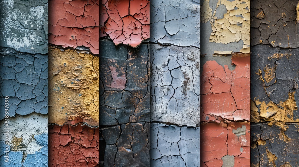Diverse Collection of Textured Surfaces: Cracked Patterns in Various ...