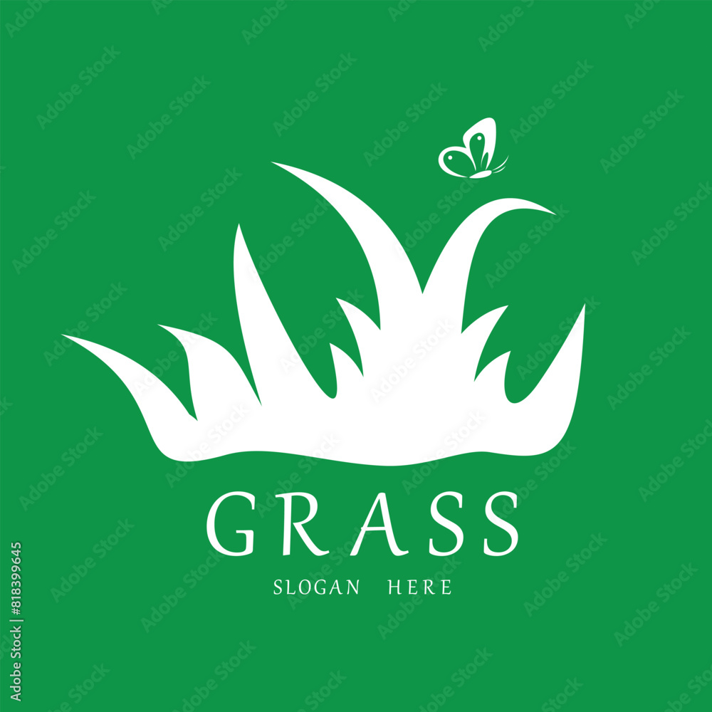 Grass logo design simple concept Premium Vector Stock Vector | Adobe Stock