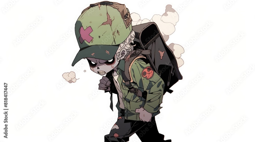 Playful illustration of Elmer Fudd as an adorable zombie with ...