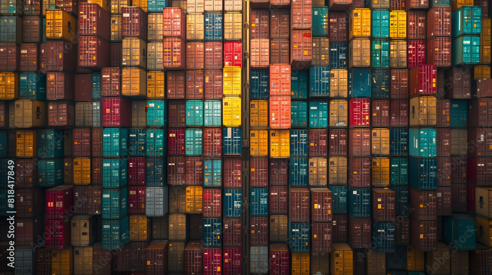 Containers being put on the ship by crane containers ship and ...