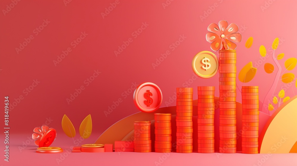 investment graph 3d illustration of positive investments Stock ...