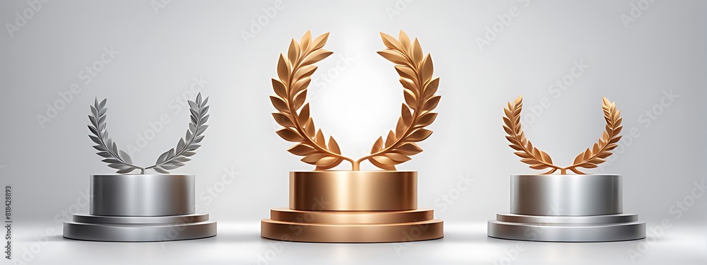 Winner award podium prize silver gold trophy win champion pedestal ...