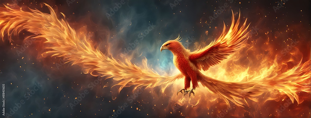 Phoenix bird fire fantasy firebird abstract magic 3D eagle animal ...