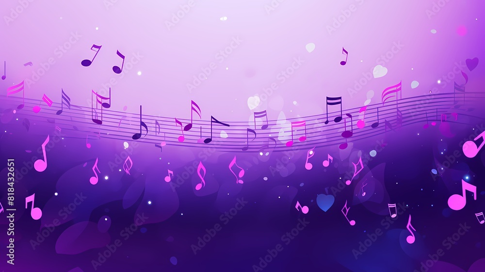 purple background with musical notes Stock Illustration | Adobe Stock