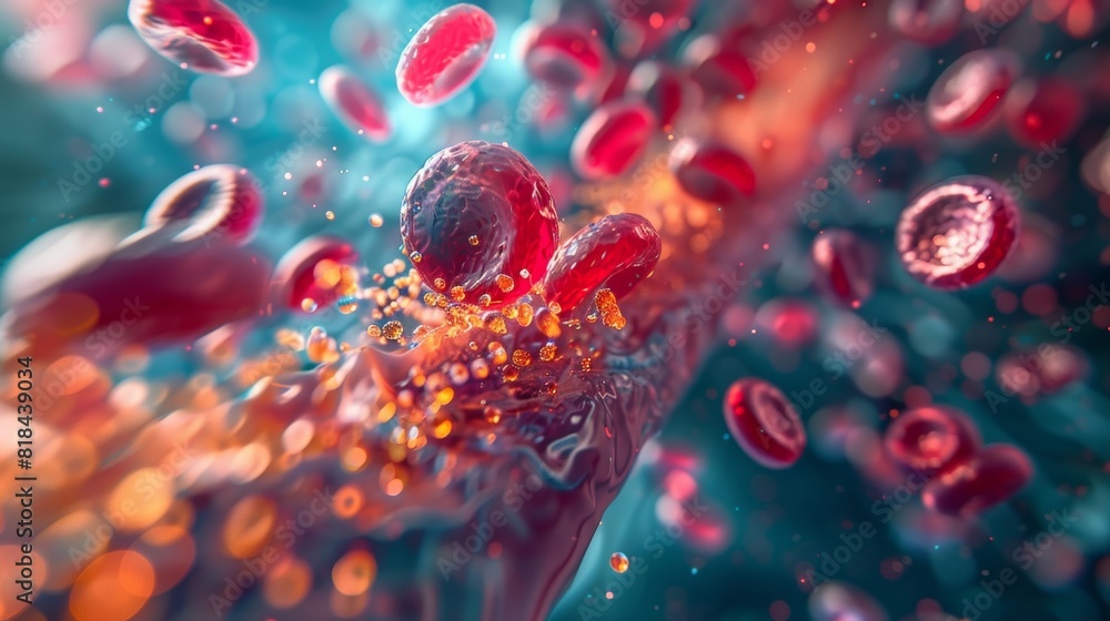 A 3D visualization showcasing a cross-sectional view of an obstructed ...